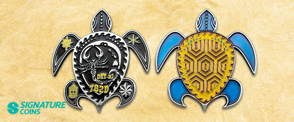 Turtle Shaped Challenge Coins in Hawaii – Signature Coins